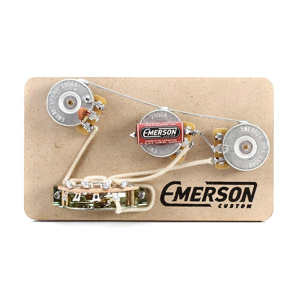 Emerson 5-Way Strat Prewired Kit - 250K Pots (For Single Coil Pickups)