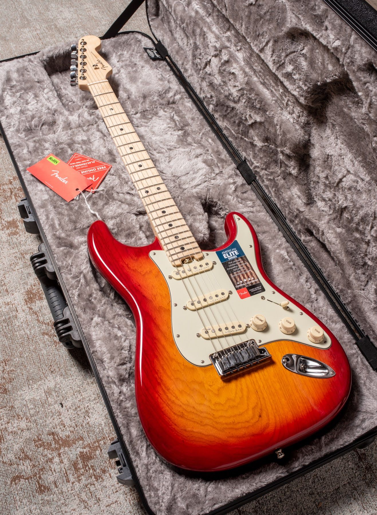 Fender Stratocaster American Elite SSS Mn/Aged Cherry Burst – Fanatic ...