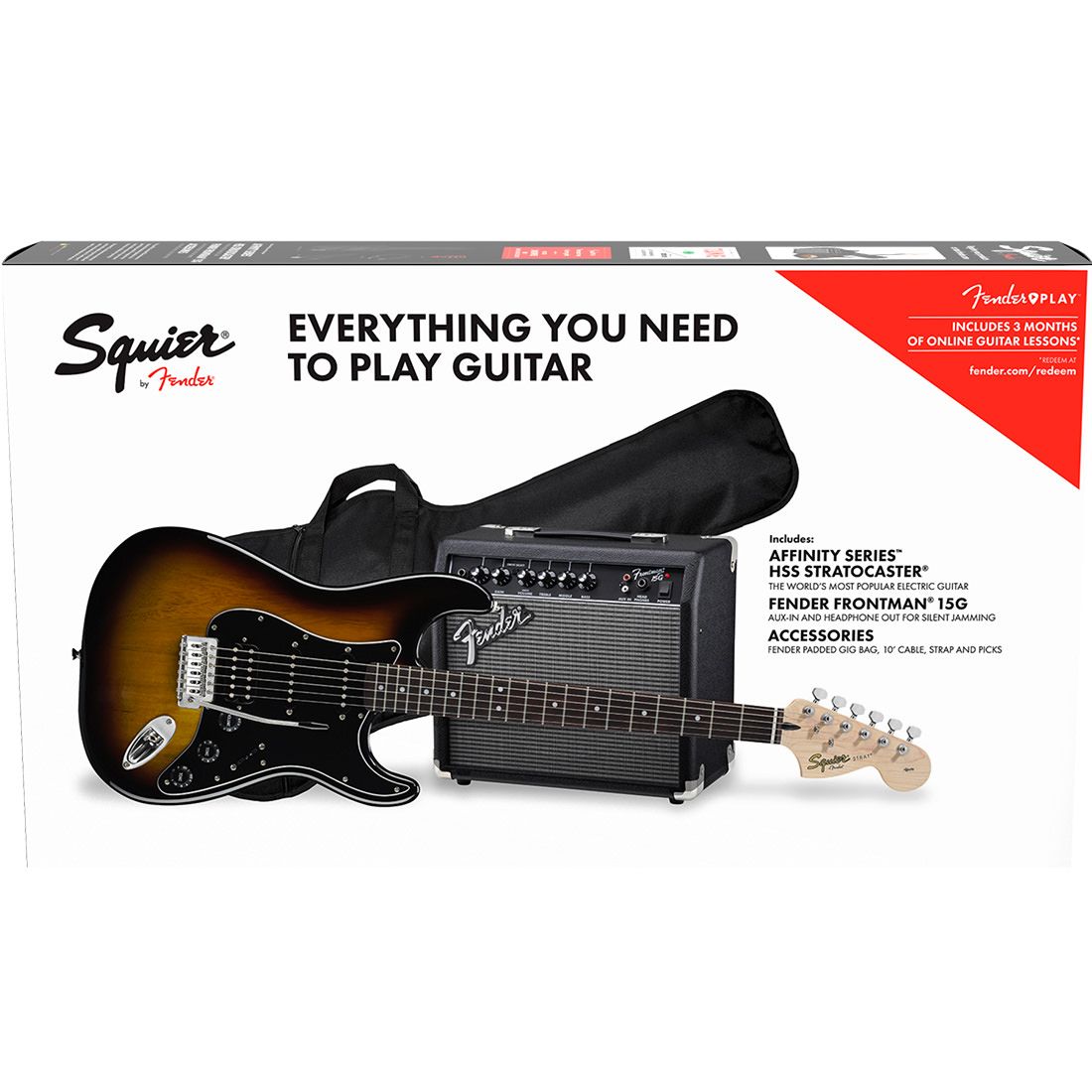 Fender Squier Pack Affinity Strat Frontman 15G HSS BSB – Fanatic Guitars