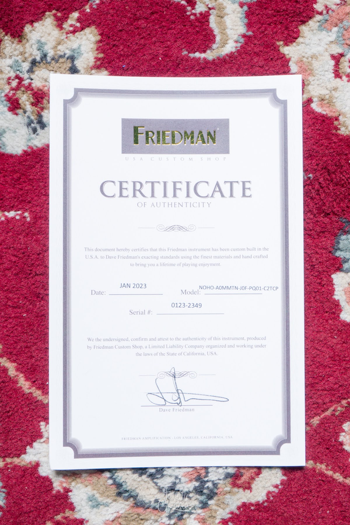 Friedman Noho - Two Tone Candy Apple Red / White Red Pearl #0123-2349 ...