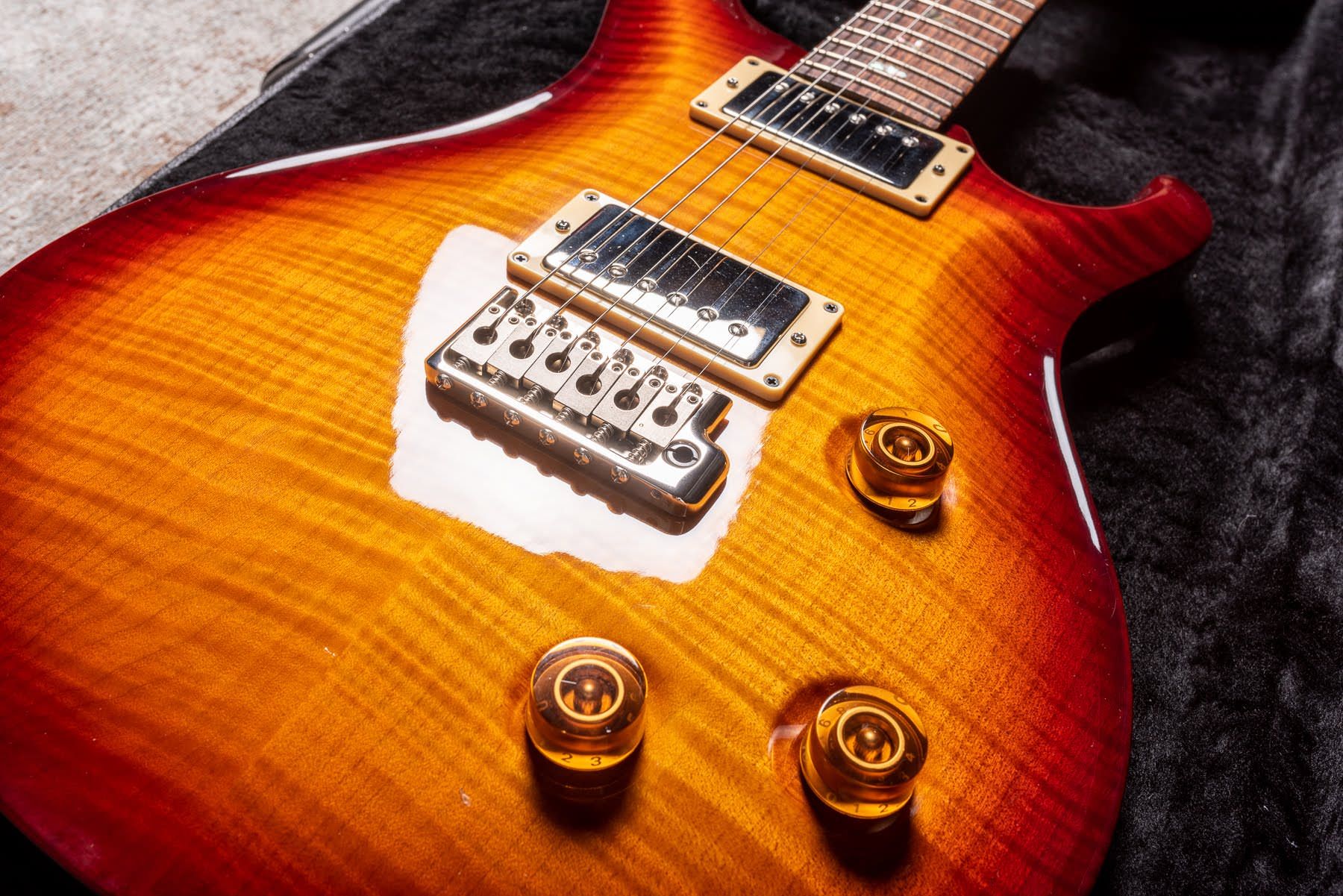 PRS USA Custom 22 Bird Inlays Stoptail Dark Cherry Wraparound