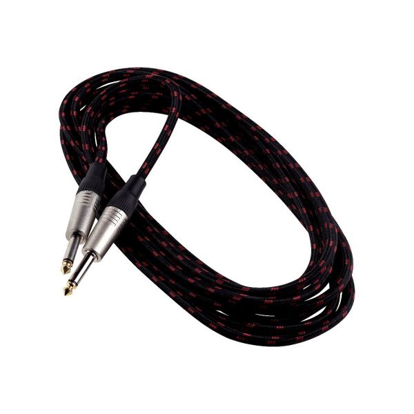 RockCable Instrument Cable – recto/recto, 5 m – Black Tweed