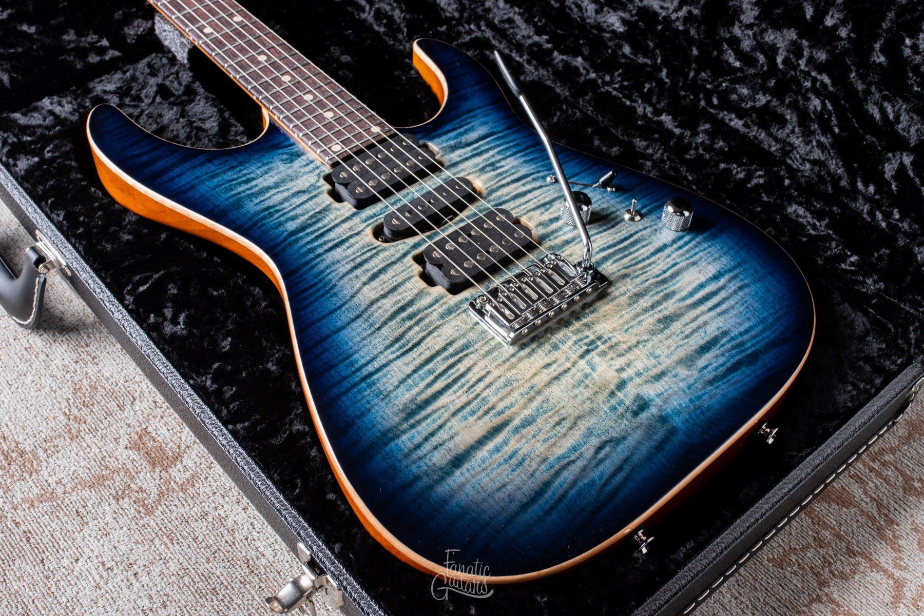 Tom Anderson Angel – Natural Arctic Blue Burst con Binding