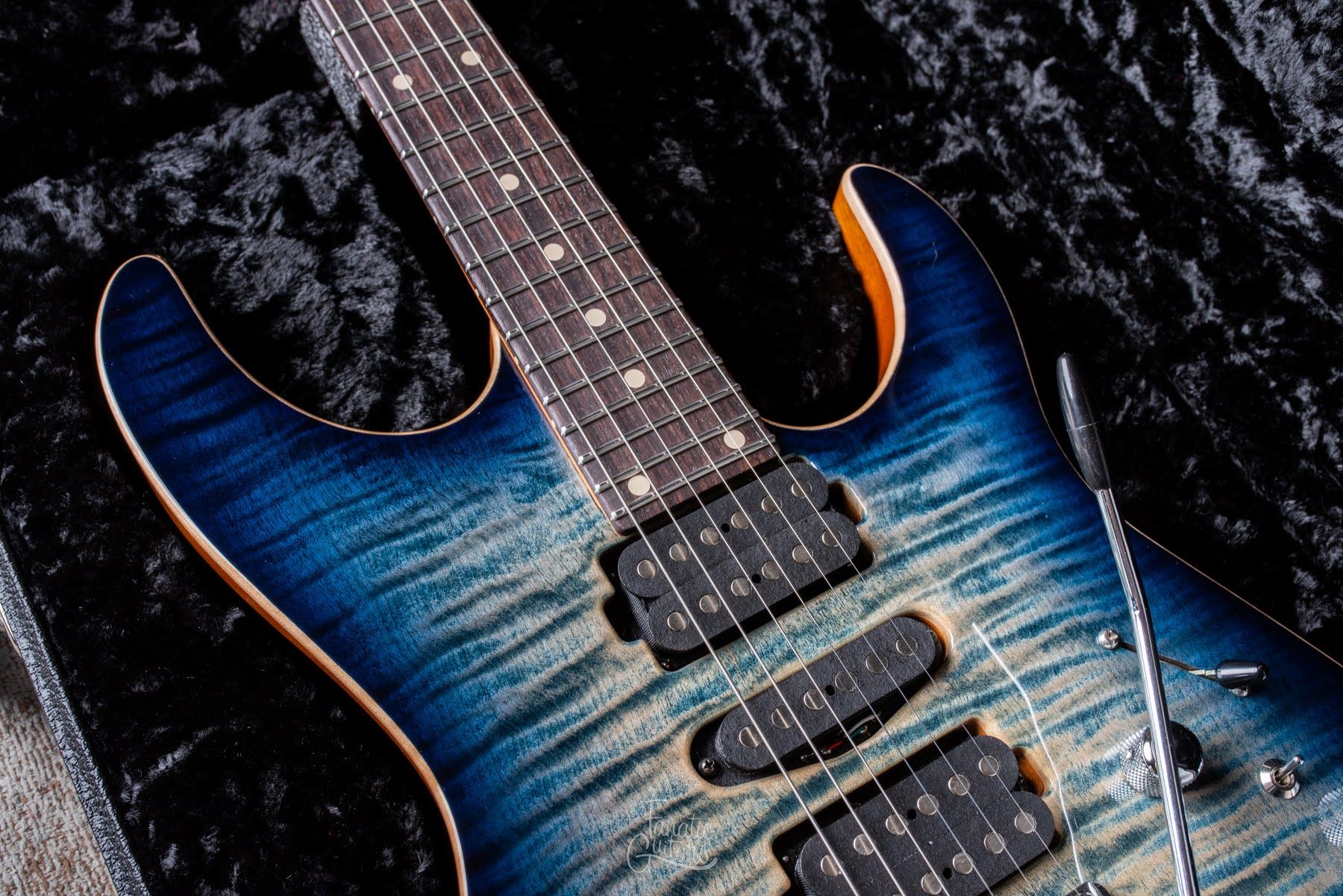 Tom Anderson Angel – Natural Arctic Blue Burst con Binding
