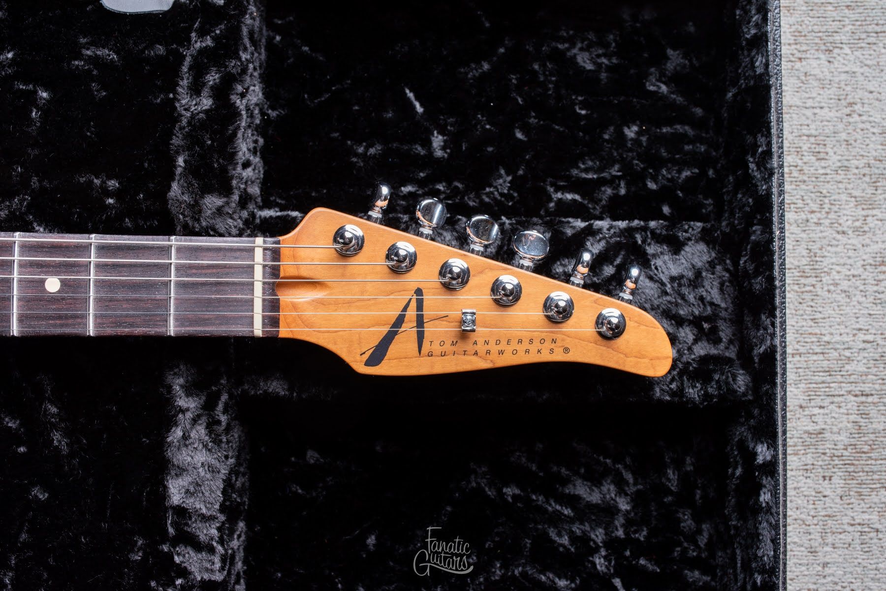 Tom Anderson Angel – Natural Arctic Blue Burst con Binding