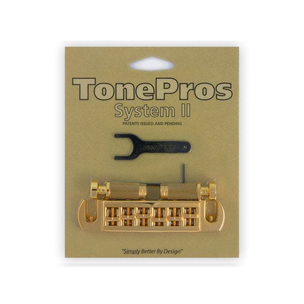 TonePros AVT2G-G Wraparound Bridge + Locking Studs Standard, Small Caps ...
