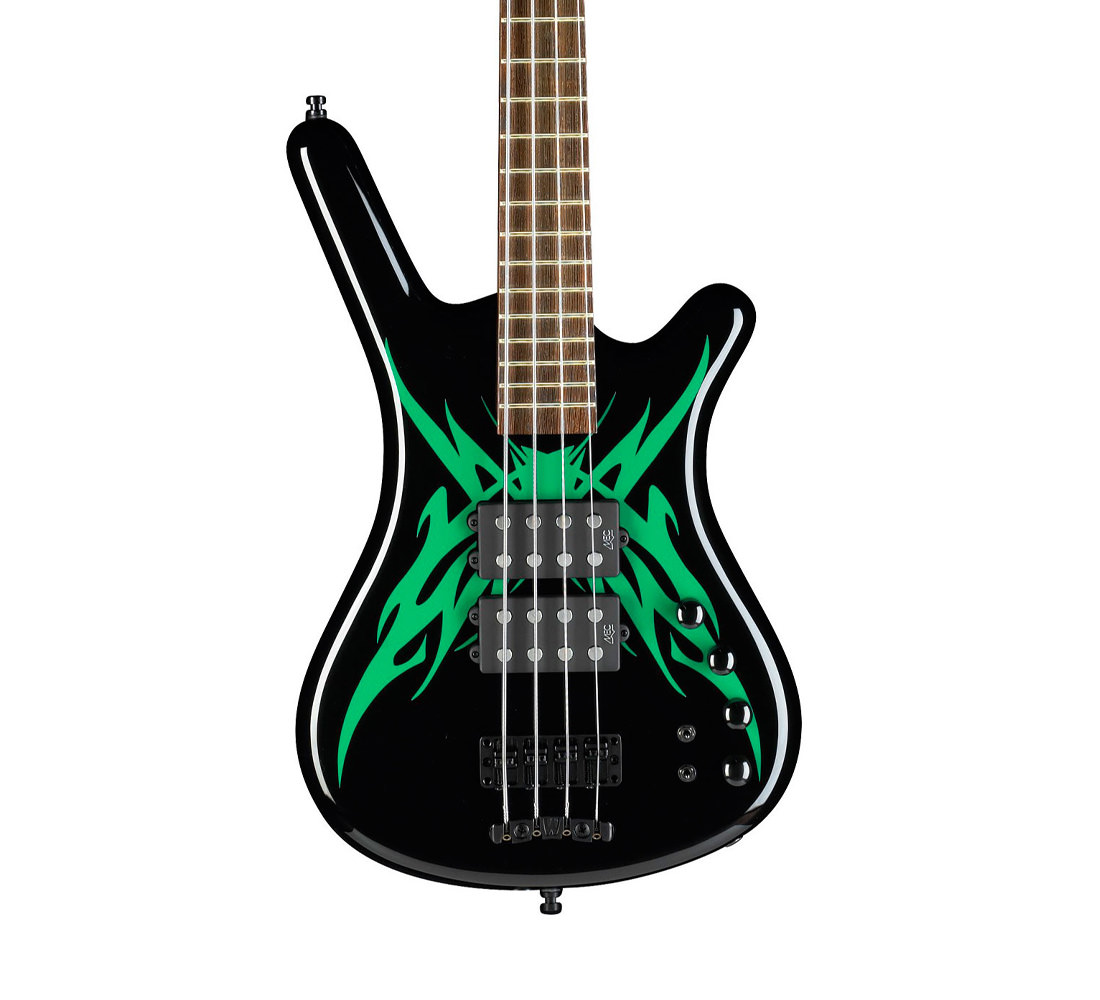 Warwick Corvette $$ SE Tribal Negro-Verde